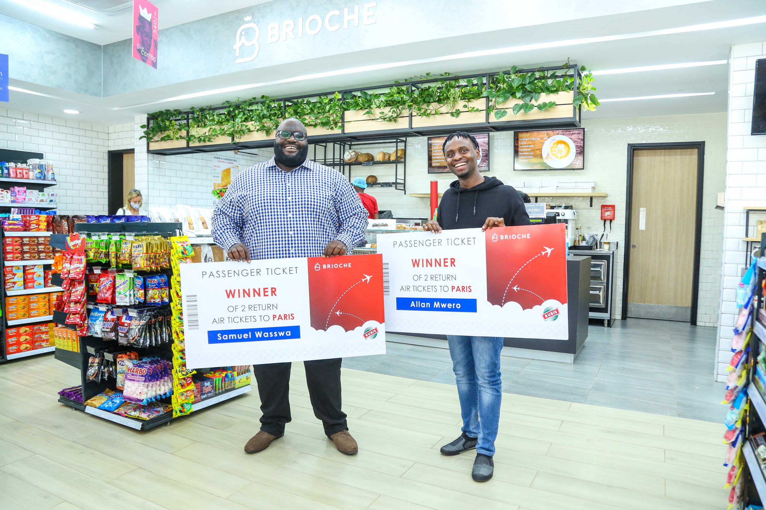 Allan Njeru & Samuel Wasswa win tickets in the Rubis 'Taste Brioche and ...
