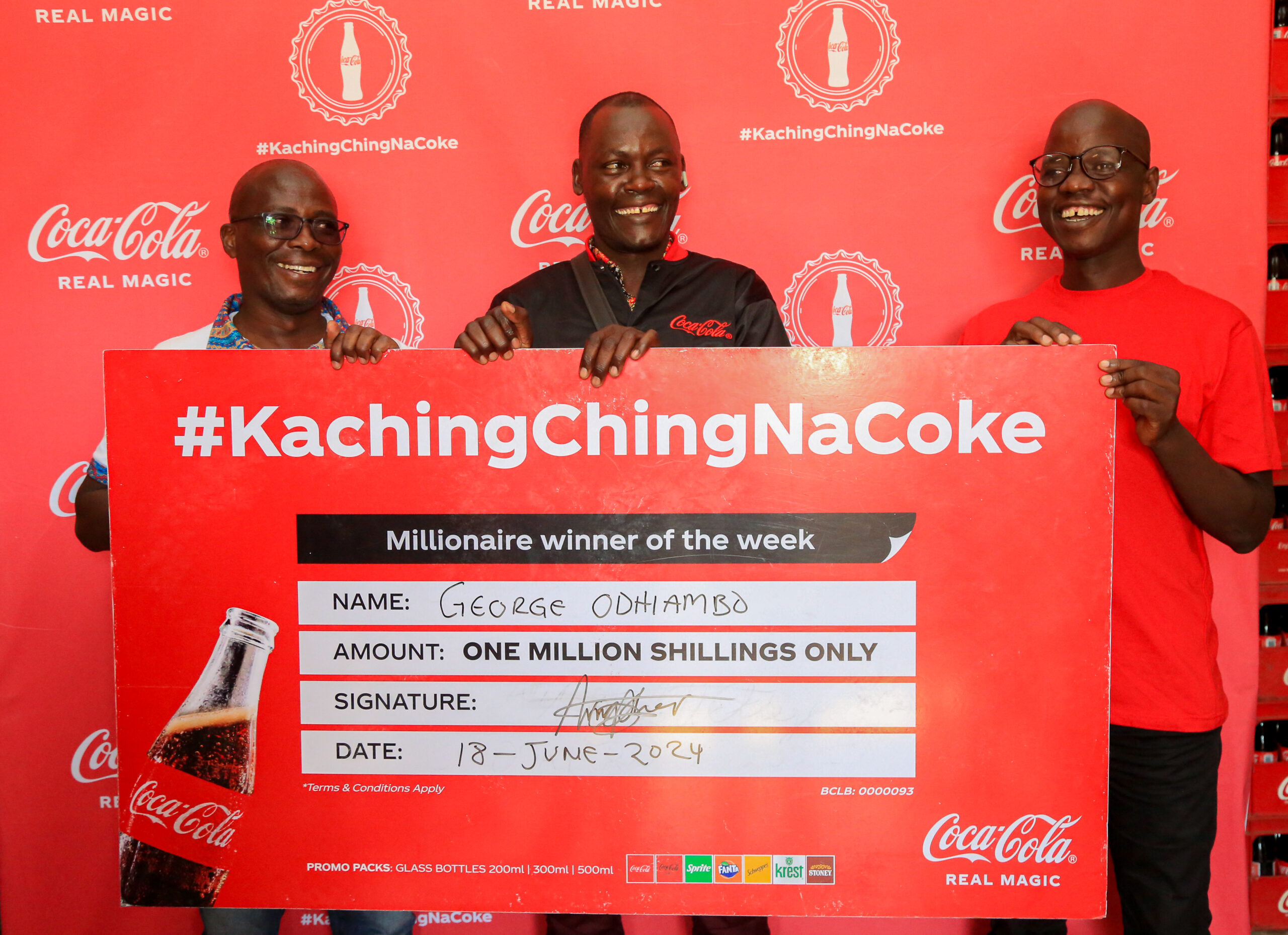 George Odhiambo is the third Ksh. 1M winner in the Kachingching Na Coke ...