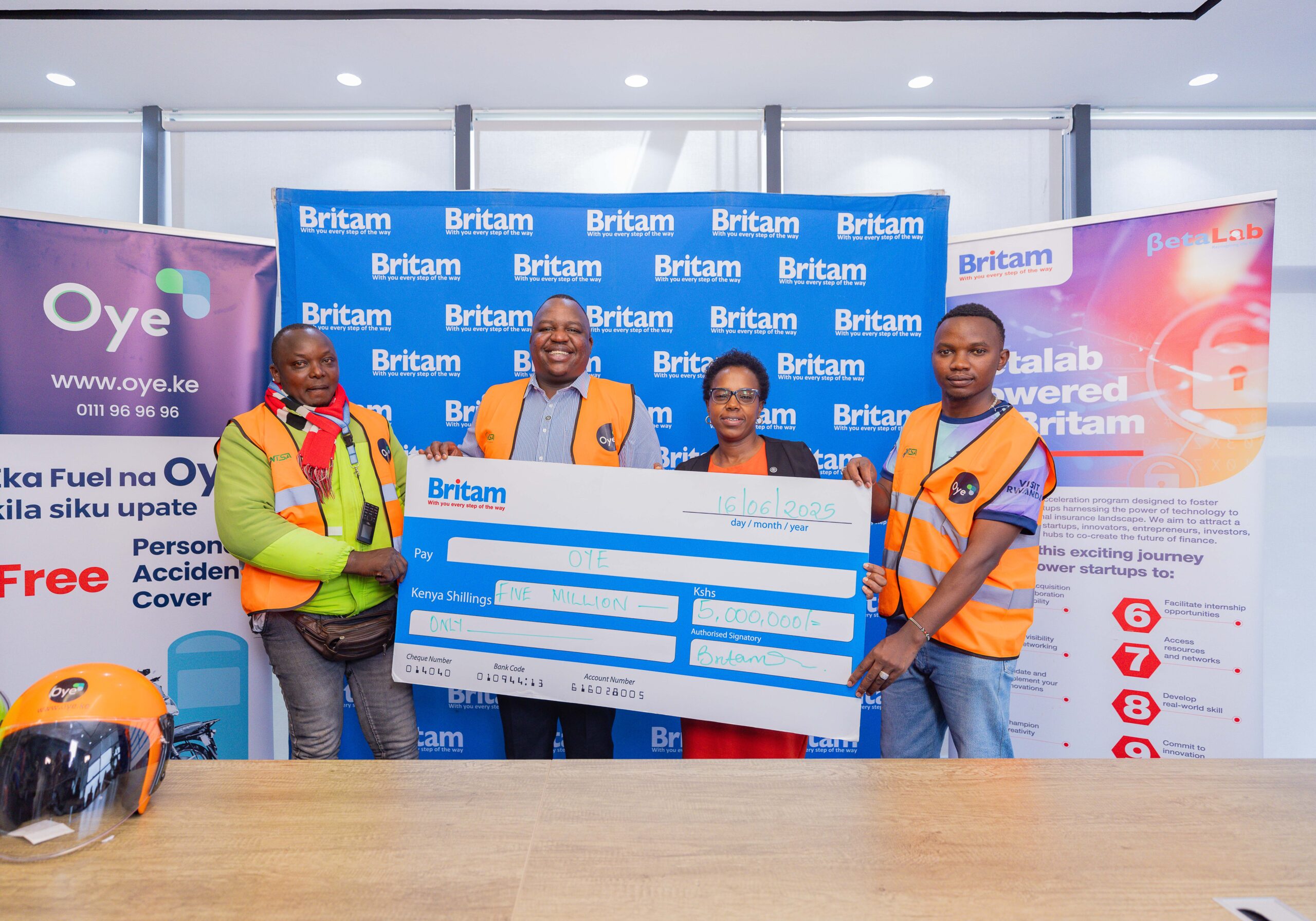 Britam’s BetaLab invests Ksh. 5M in Oye to connect Boda Riders with ...
